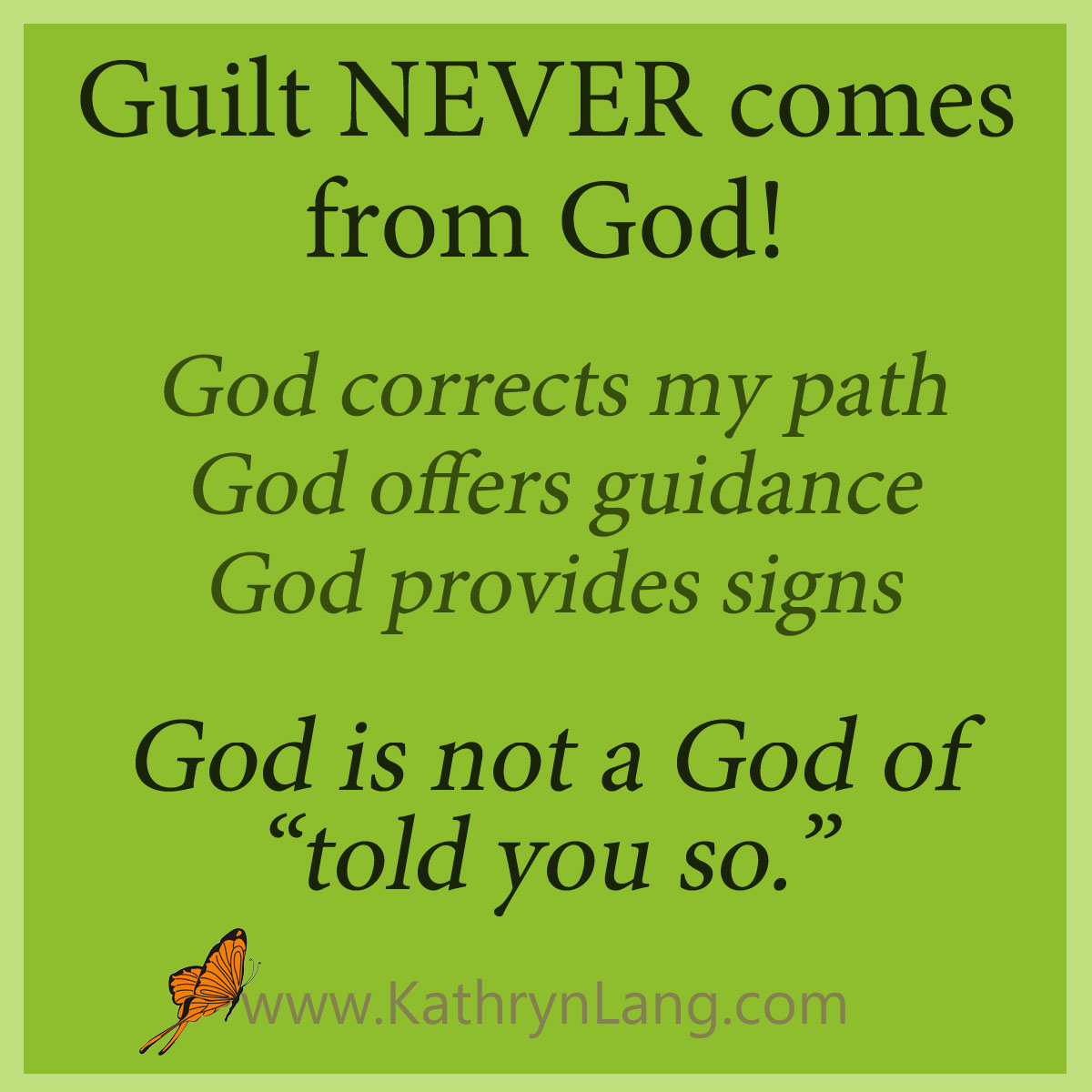 Guilt Does NOT Come from God